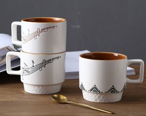 300ml Best Custom Stackable Ceramic Coffee Mugs