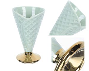 Ceramic Ice Cream Cone Cups | 200ml Colorful Dessert Cups