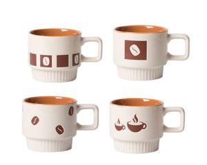 300ml Best Custom Stackable Ceramic Coffee Mugs